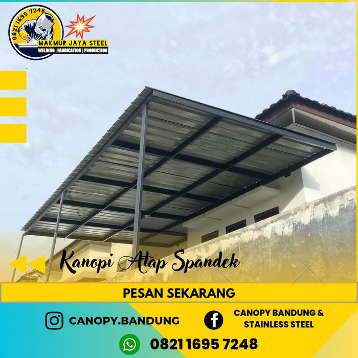 Jual Canopy Spandek Rangka Tunggal Hollow Galvanis Pemasangan Rapi ...