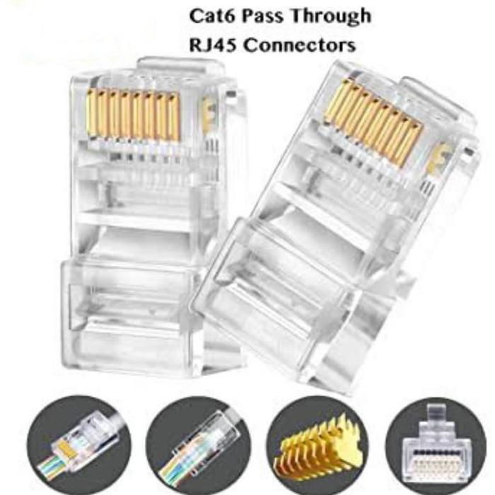 Jual Connector Jack Rj45 Cat6 Ez Network Lan Pass Through Anti Gagal ...