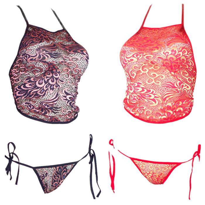 Jual B247 Bikini Bra Set Bralette String Halter Dudou Tradisional ...