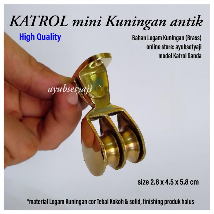 Jual Katrol kuningan mini model Ganda Katrol mini kecil Kuat Kuningan ...