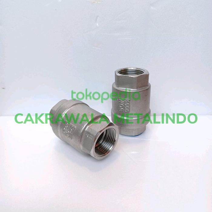 Jual Vertical Check Valve 3/4" inch Stainless SS 316 - Tusen Klep SS316 ...