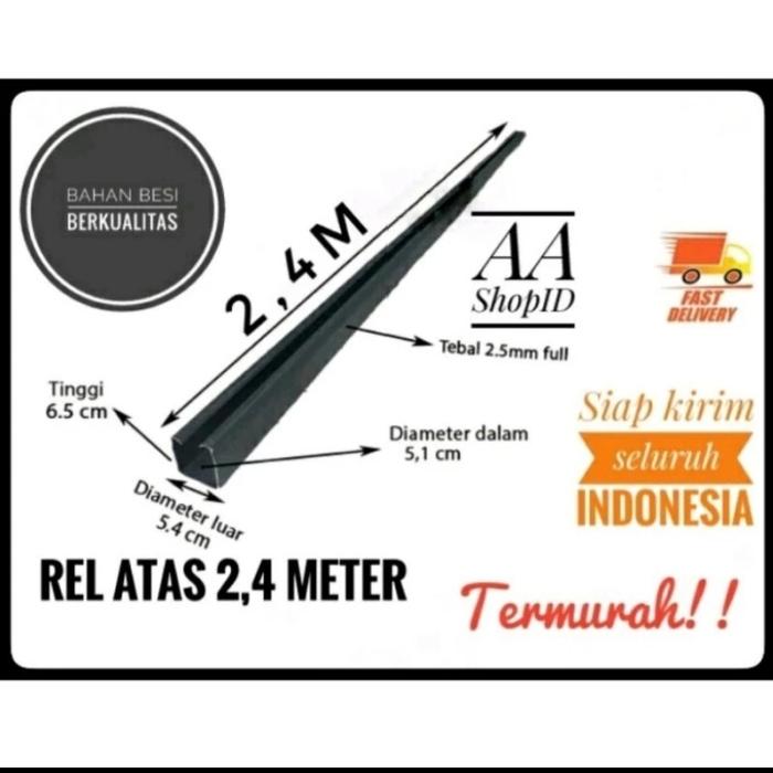 Jual rel atas 2,4 meter rel pintu henderson pintu garasi pintu sliding ...