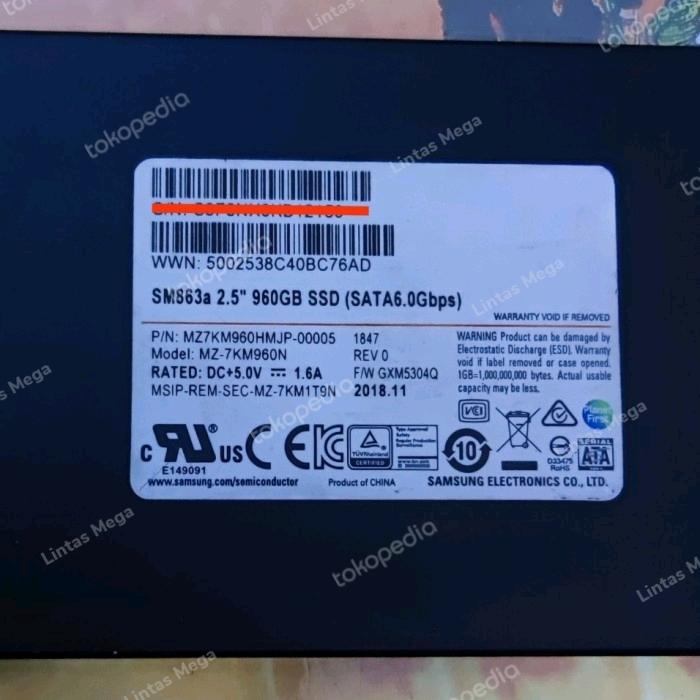 Jual SSD Enterprise Samsung 960GB SM863A - Server Grade | SSD |960GB ...