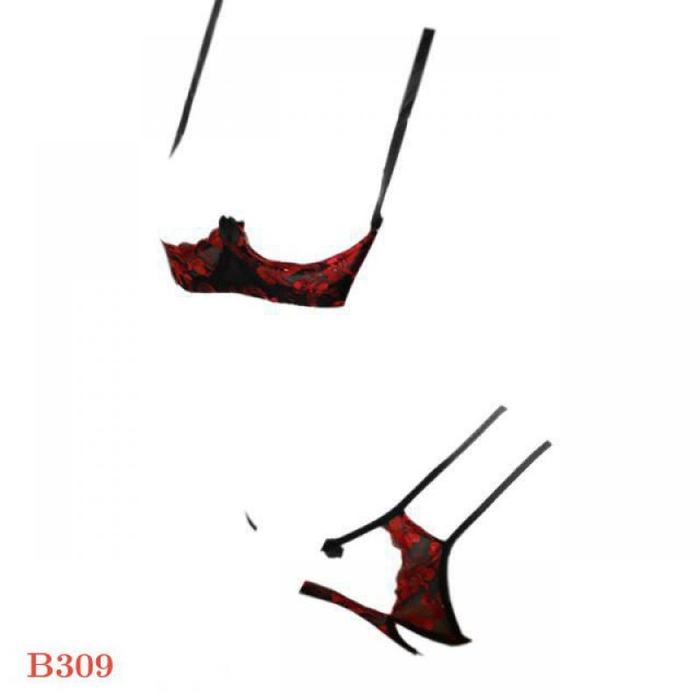 Jual B309 Bikini Bra Set Kawat Underwire Open Cup Crotchless Hitam ...