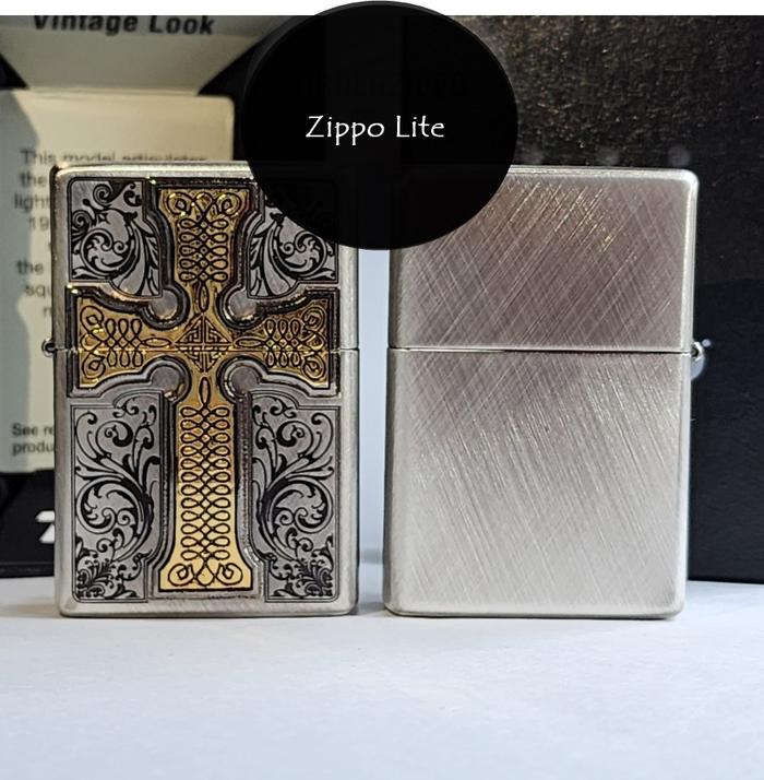 Jual Zippo Original Vintage 1937 Golden Cross Emblem Design Silver ...