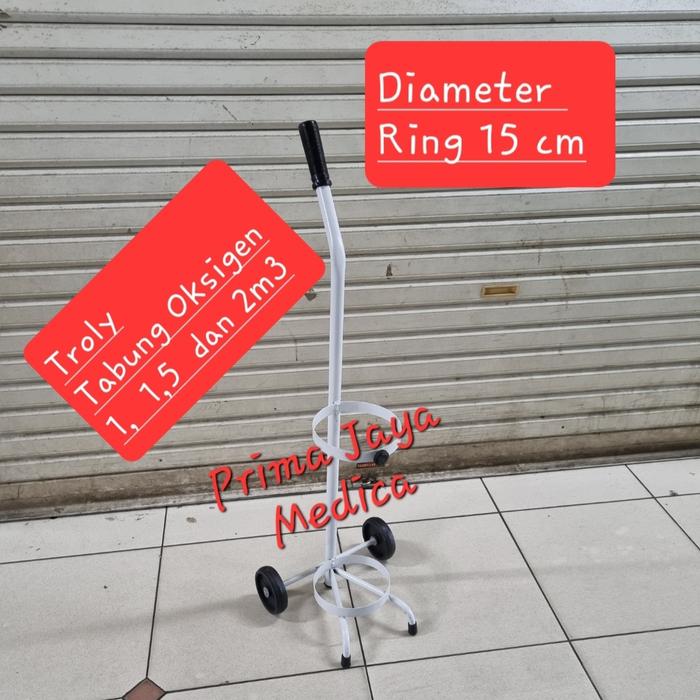 Jual Troly Tabung Oksigen Diameter 14 cm Troli Tabung 1 m3, 1.5 m3, 2 ...