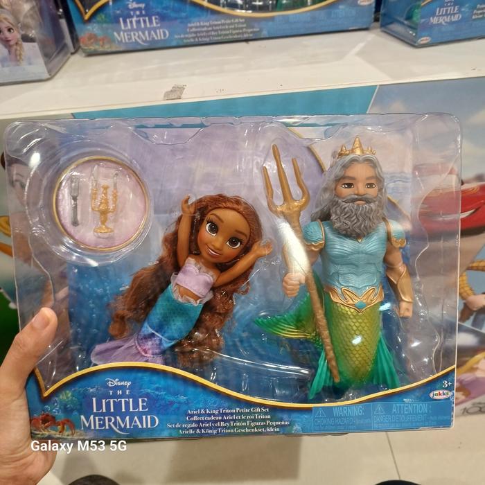 Jual Boneka Disney The Little Mermaid Ariel & King Triton Petite Gift ...