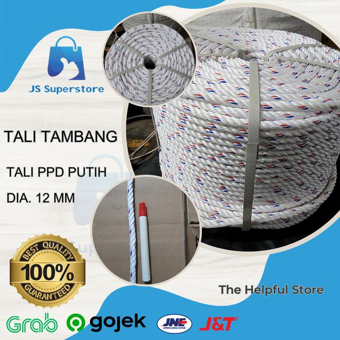 Jual TALI TAMBANG PUTIH PPD POLYPROPYLENE MONO 12 MM HARGA PER METER ...