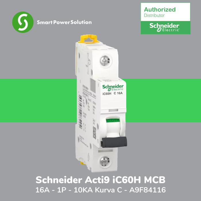 Promo Schneider Acti9 iC60H Mcb 16A - 1P - 10KA Kurva C - A9F84116 - Jakarta Pusat - Smart Power ...