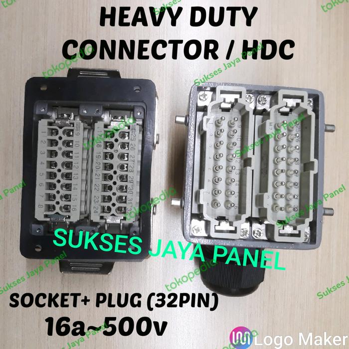 Jual heavy duty connector socket + plug 32pin 16a 500v HDC/HE032-1-PG29 - Jakarta Pusat - Sukses ...