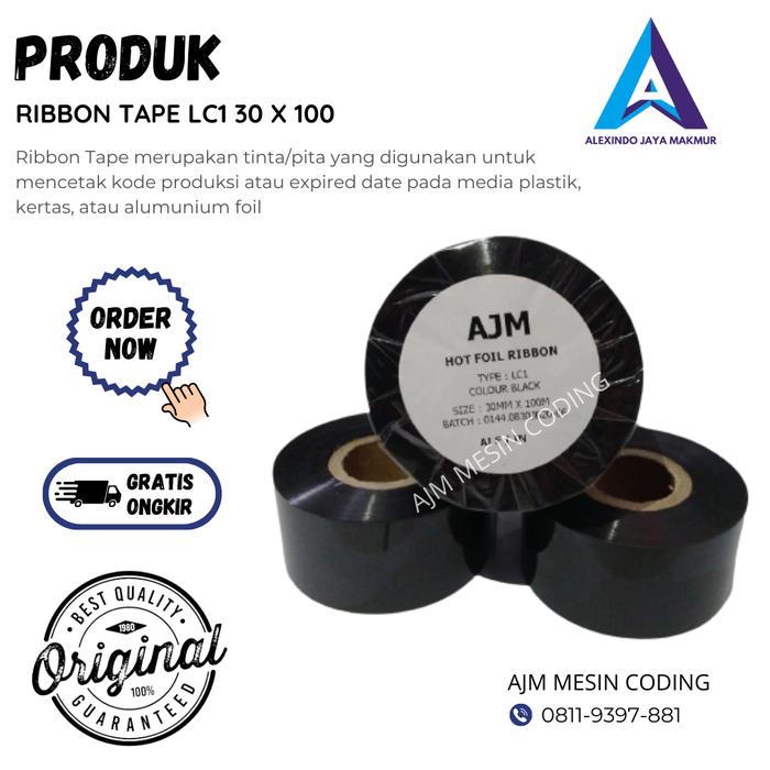Jual Ribbon Tape 30 mm x 100 m LC1 Pita Coding Cetak Experid Date ...