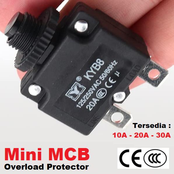 Jual AC DC Resettable Fuse 10A 20A 30A Overload Protector Push Button ...