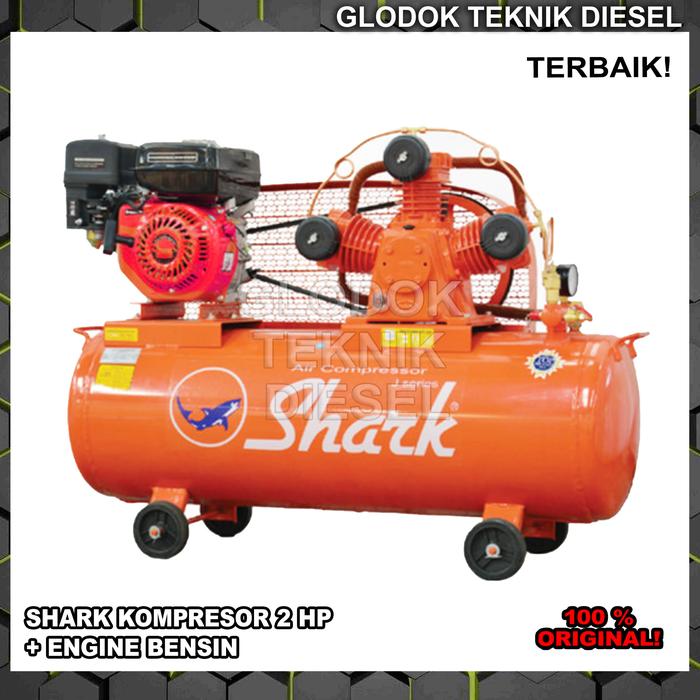 Jual SHARK 2 HP PK Kompresor Angin + Engine Bensin GX Air Compressor ...