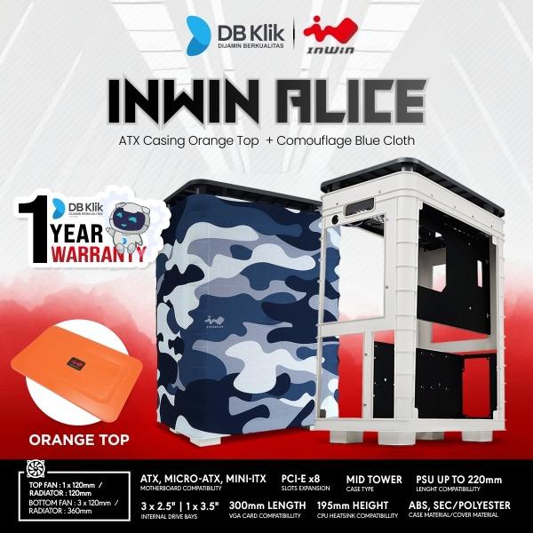 Promo Casing INWIN Alice ORANGE TOP ATX + Comouflage Blue Cloth Cicil 0 ...