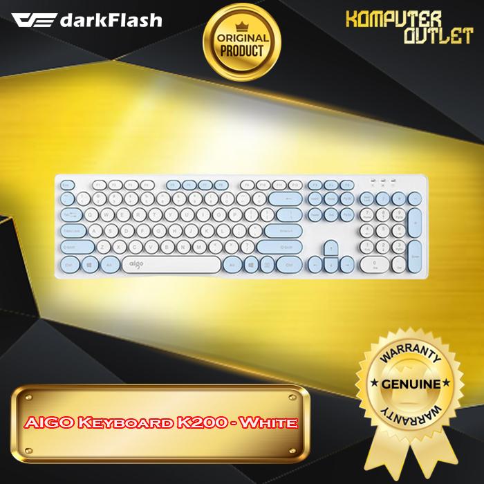 Jual DARKFLASH AIGO AIGO K200 WHITE Keyboard Wired USB 3.0 - Keyboard K ...