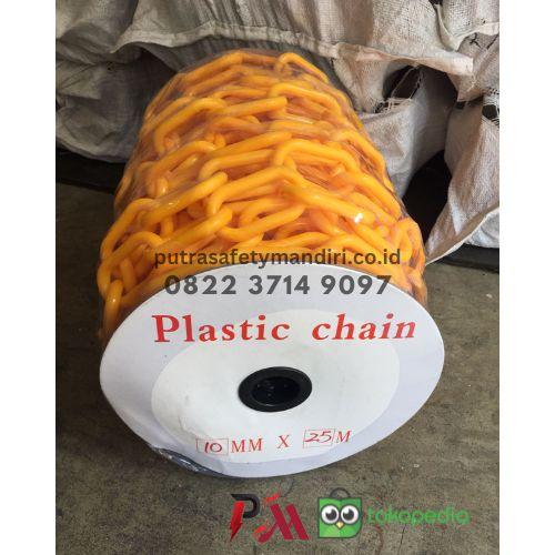 Jual RANTAI PLASTIK KUNING 10 MM X 25 M PLASTIC CHAIN SAFELINE PEMBATAS ...