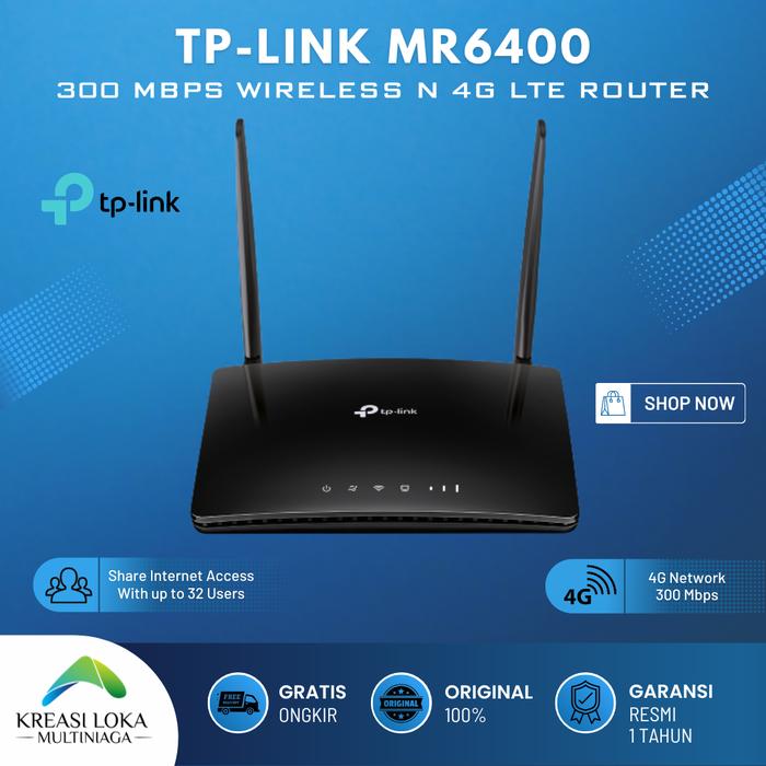 Jual TP-LINK MR6400 300 Mbps Wireless N 4G LTE Router Simcard TL-MR6400 - Jakarta Barat - KLM ...