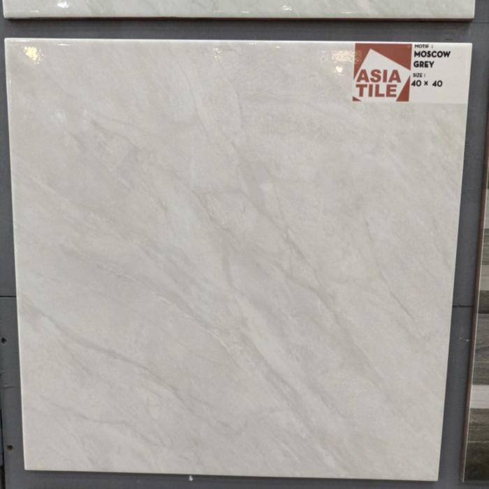 Jual Keramik Lantai Asia Tile Glossy / Kilap - Moscow Grey, 40x40 ...