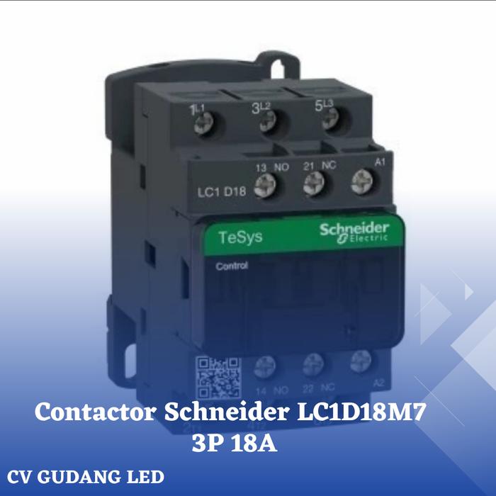Jual Contactor / Kontaktor 3P 18A 220V AC LC1D18M7 Schneider - Kab ...