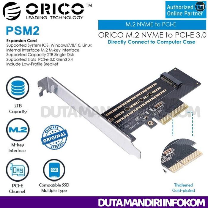 Jual ORICO PSM2 - M.2 NVME to PCI-E 3.0 X4 Expansion Card - Jakarta ...