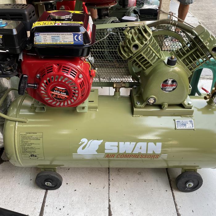 Jual Kompresor angin swan 1 hp ( pk ) + MESIN GX 200 BENSIN 1hp SVU 201 ...