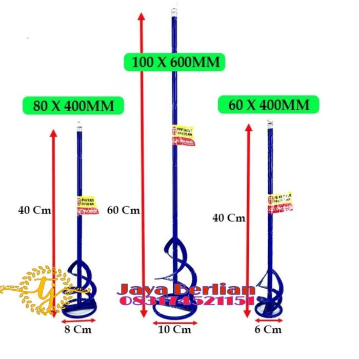 Jual Mata Bor Mixer Pengaduk Cat Semen Mortal 8 x 40 cm SDS plus Tjap ...