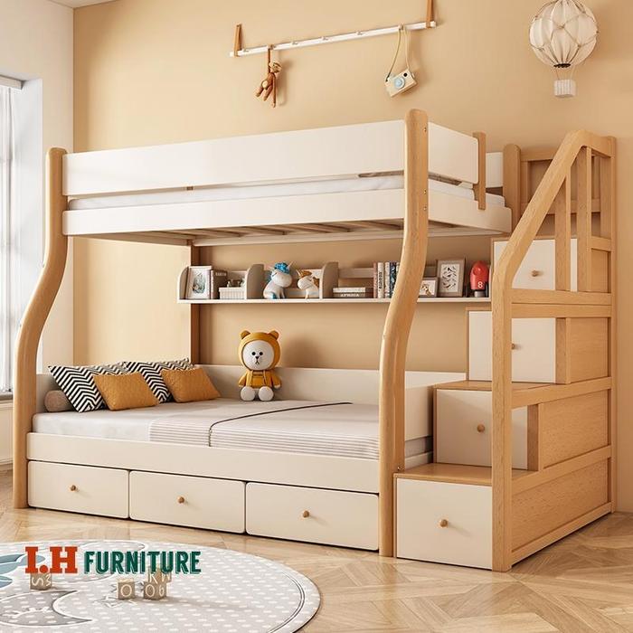 Jual Tempat tidur tingkat anak , ranjang susun kayu , bed anak kayu ...