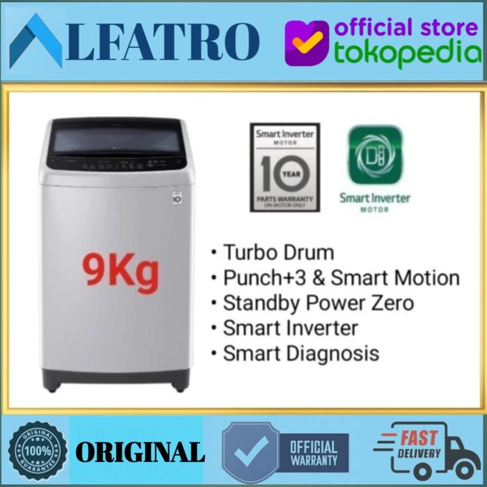 Promo LG MESIN CUCI 1 TABUNG 9Kg T2109VS2M TOP LOADING T2109 SMART INVERTER Cicil 0% 3x ...