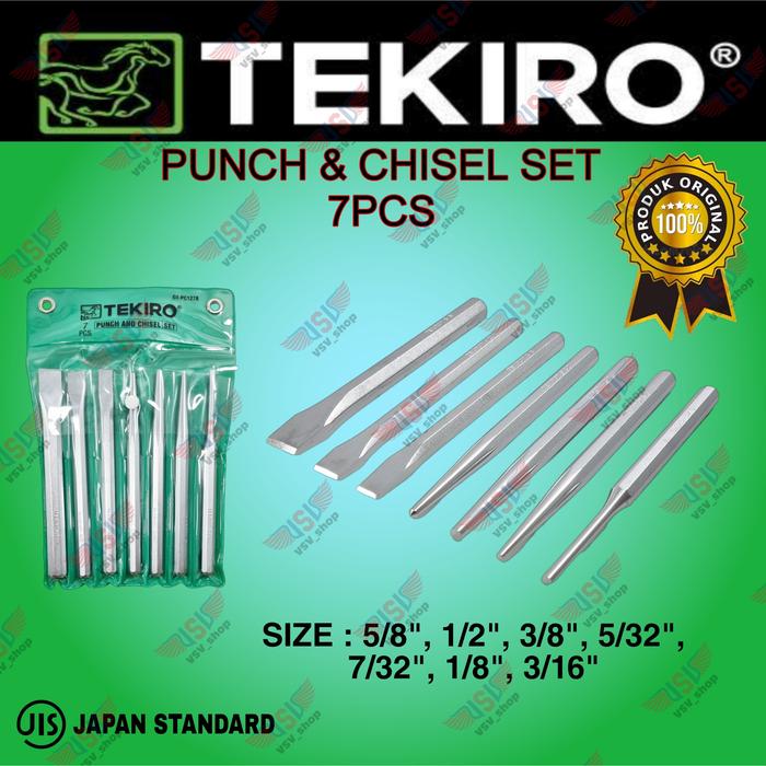 Jual TEKIRO Punch and Chisel Set 7pcs Pahat Besi Penitik Pin Cold ...