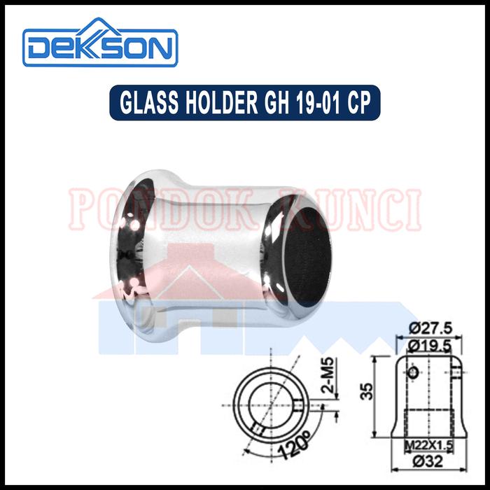 Jual Glass clamp Kaca Dekkson GH 19-01 CP Penghubung Pipa Ke Tembok Dekson - Kota Tangerang ...