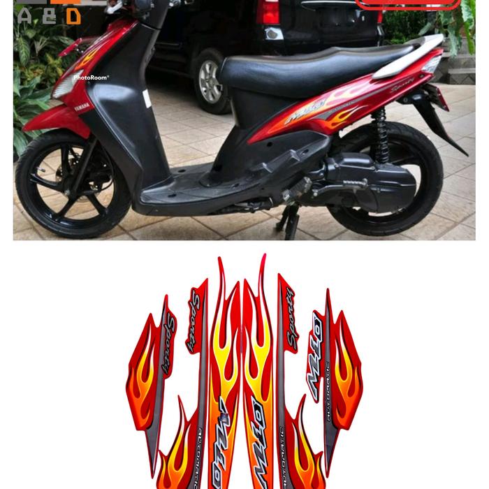 Jual Stiker Motor Striping Lis Yamaha Mio Sporty Api 2006 Merah Standar ...
