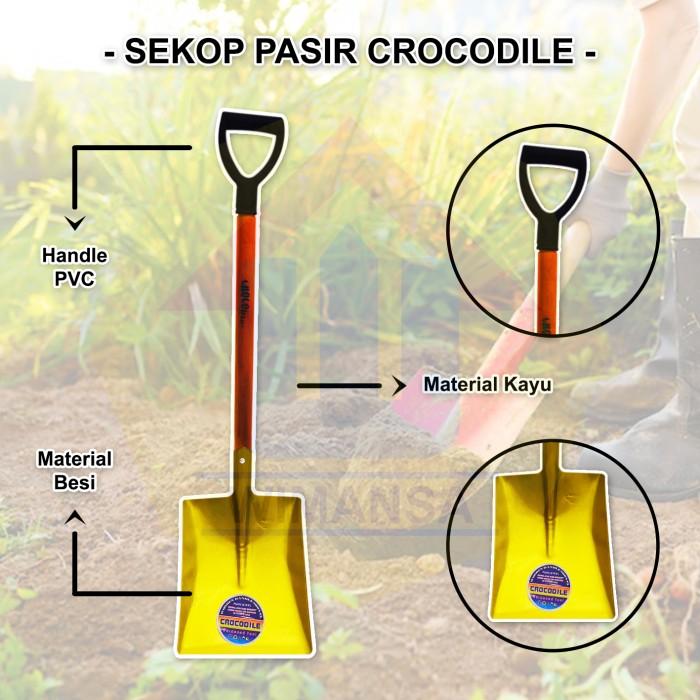 Jual Sekop Pasir Crocodile Gagang Kayu Model Kotak Gold Sekop Buaya ...
