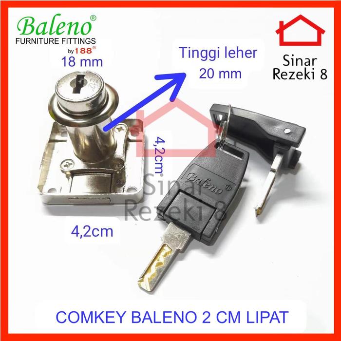 Jual Comkey BALENO 2 cm LIPAT / Kunci Loker Besi Kait Computer Key ...