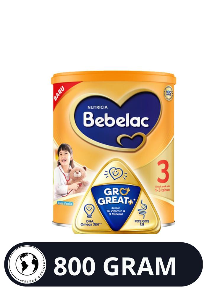 Jual Susu Bebelac 3 untuk 1-3 Tahun Rasa Vanilla 800 Gr Gram - Kota ...