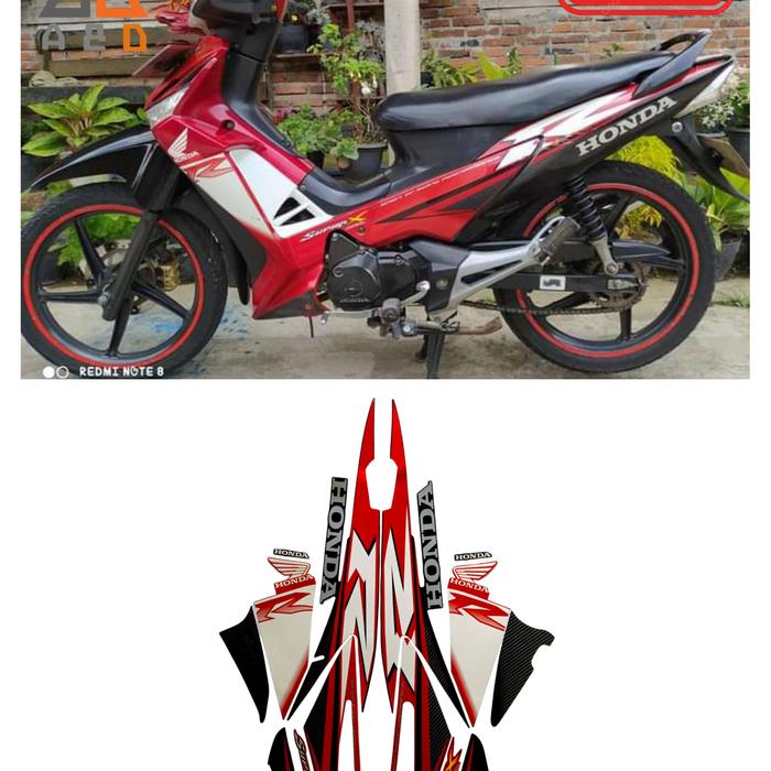 Jual Stiker Striping Lis Motor Honda Supra X 125 R CW 2007 Merah ...