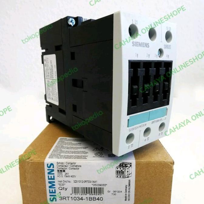Jual Contactor Sirius Siemens 3P 32A Ac3 15Kw 24Vdc - 3Rt1034-1Bb40 ...