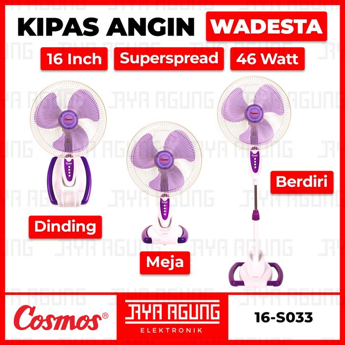 Jual Kipas Angin Wadesta Cosmos 3 in 1 16 Inch S033 Wall Desk Stand Fan 16" - Kota Bandung ...
