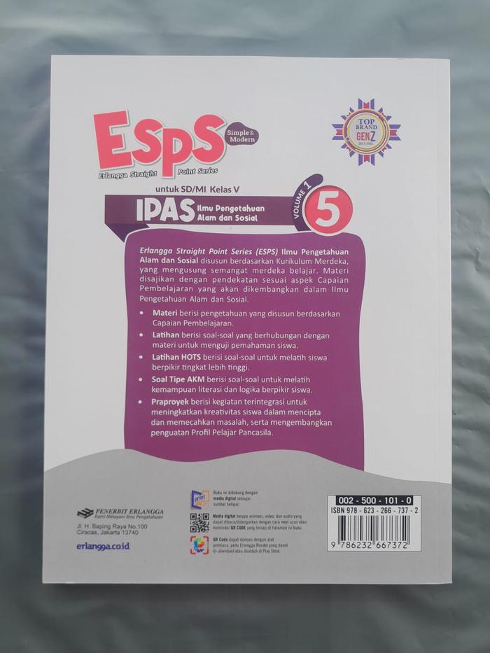 Jual Esps Ipas Vol.1 K.merdeka Erlangga Sd/mi Kelas 5 Di Seller Sangninja - Cengkareng Timur ...