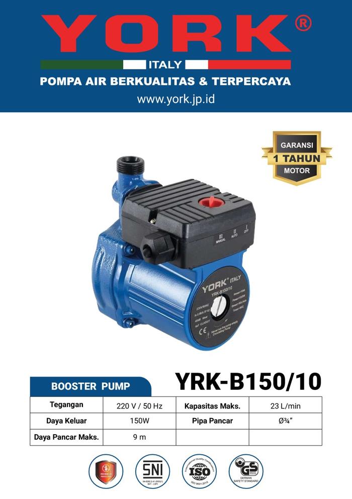 Jual POMPA BOOSTER YORK - B 150 / 10 - PENDORONG - Kota Bandung ...