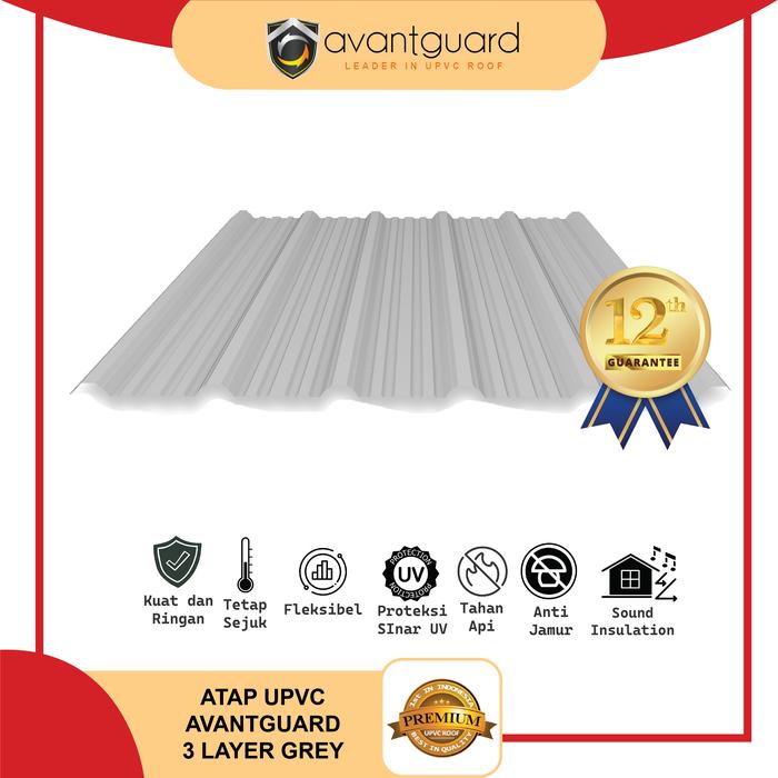 Jual AVANTGUARD ATAP UPVC KANOPI 3 LAYER WARNA GREY | UPVC ROOFTOP ...