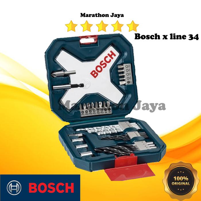 Jual Bosch mata bor set X line 34 pcs mata bor beton kayu besi dll ...