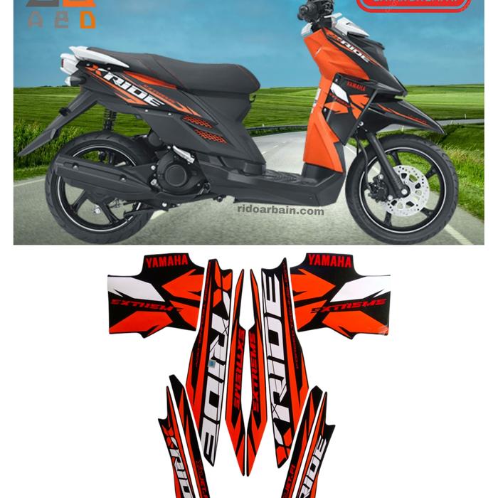 Jual Stiker Striping Lis Body Motor Yamaha X-Ride 2014 2015 Orange ...
