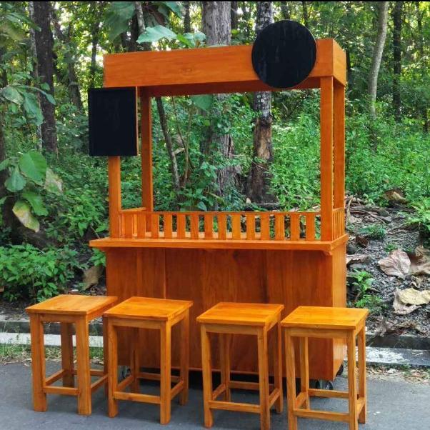 Jual Gerobak booth minuman + kursi 4 bahan kayu mahoni - Kab. Klaten ...