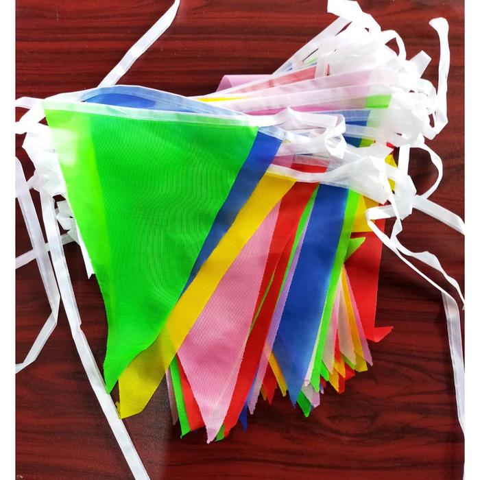 Jual BUNTING FLAG BENDERA Segitiga Warna Warni Merah Putih Hias Jalan ...