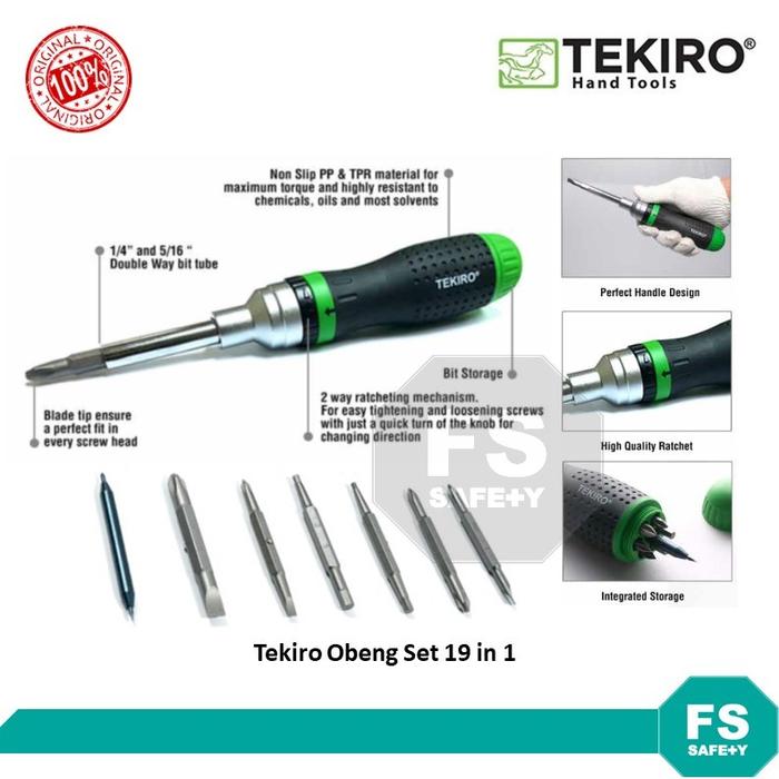 Jual Tekiro Obeng Set 19 in 1 Interchangeable Screwdriver Set - Jakarta ...