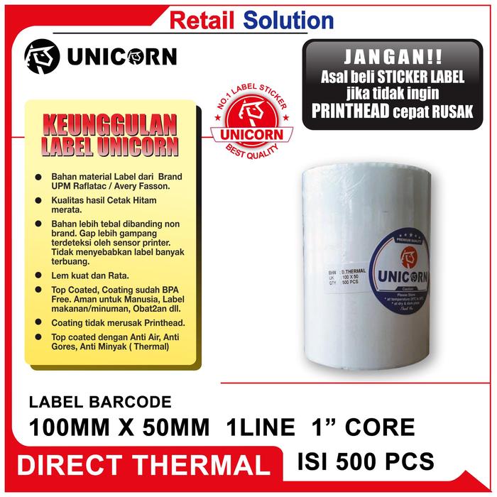 Jual Stiker Label Barcode Thermal 100x50 mm / 100 x 50 mm / 100x50mm - Kota Bandung - RETAIL ...