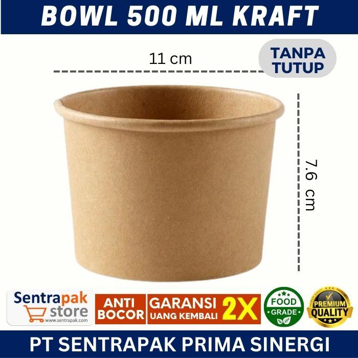 Jual Paper Bowl 500 ml Kraft - Mangkok Kertas Tahan Panas - Rice Bowl ...