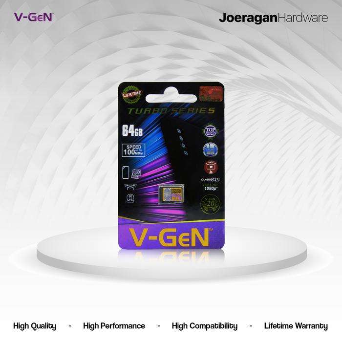 Jual MicroSD 64gb Turbo V-GeN | Micro SD 64 gb vgen class 10 | Class10 ...