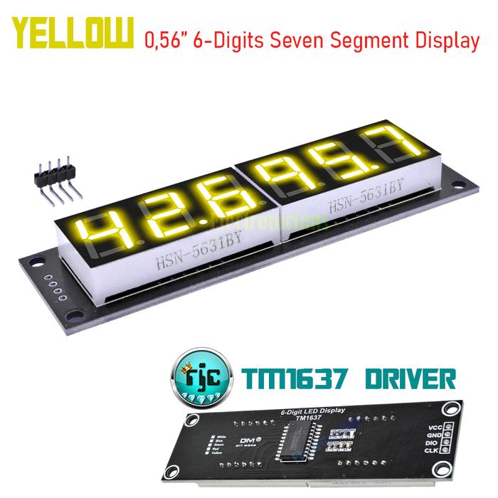 Jual Module Seven Segment 6-Digit 0.56" TM1637 LED 7-Segment Display ...