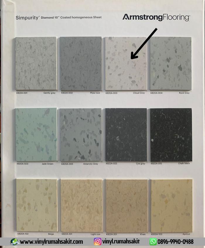 Jual Vinyl Roll Armstrong Simpurity type Cloud Grey 2mm - High Quality @m2 - Kota Bekasi - Vinyl ...